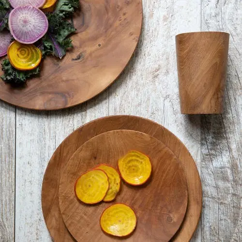 BE HOME Teak Dinner Plate
