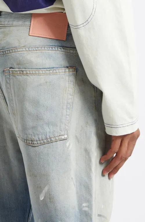 Acne Studios Trafalgar Paint Splatter Wide Leg Jeans