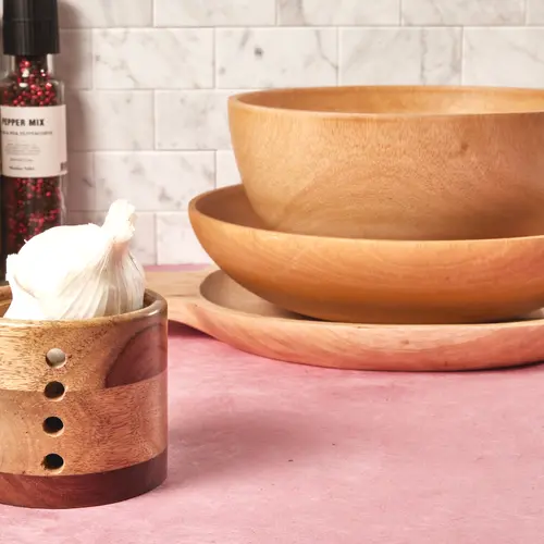 BE HOME Kiln Wood Salad Bowl