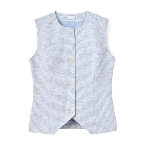 CARTOLINA Freja Tweed Vest - Blue Mist