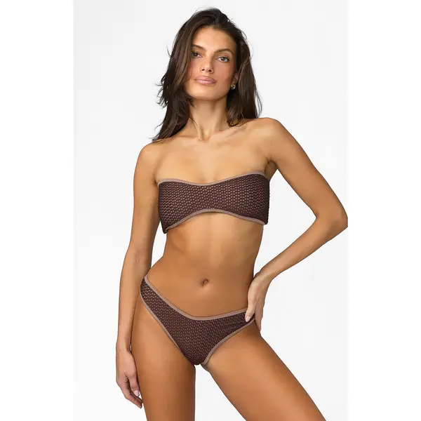BEACH BUNNY Gemma Bandeau Top - Brown