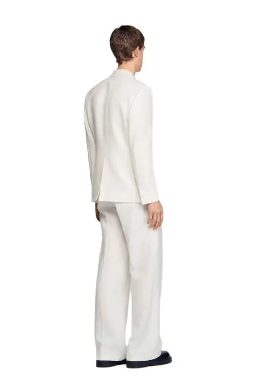 Sandro Double-breasted Linen Suit Jacket