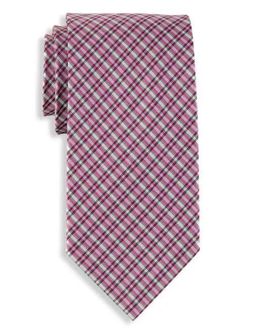 SYNRGY BY DXL Big & Tall Double Grid Tie - Pink