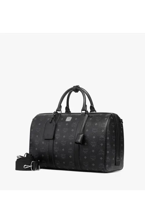 Mcm Ottomar Weekender Bag In Visetos Monogram Canvas - Black