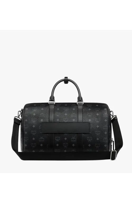 Mcm Ottomar Weekender Bag In Visetos Monogram Canvas - Black