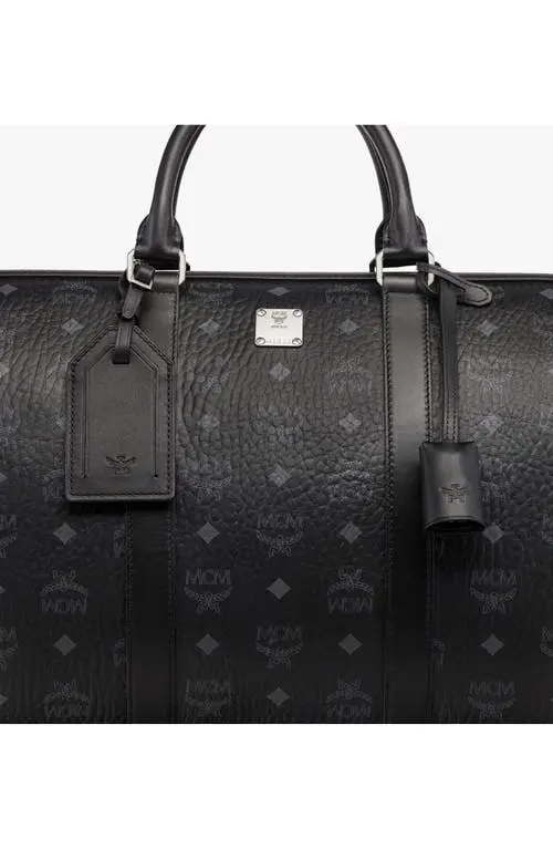 Mcm Ottomar Weekender Bag In Visetos Monogram Canvas - Black