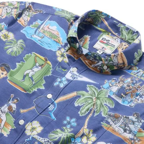 Reyn Spooner Tampa Bay Rays Scenic Tri-blend Performance Button-up Top