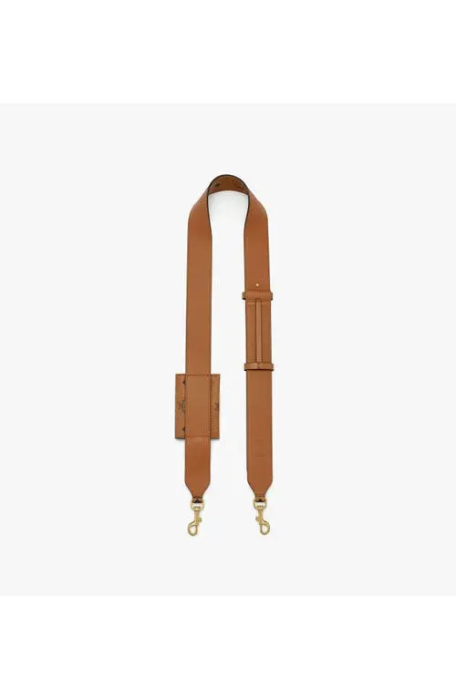 Mcm Aren Shoulder Strap With Pouch In Visetos Monogram