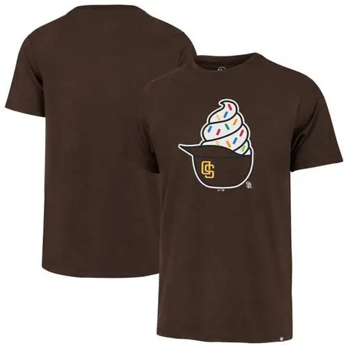'47 San Diego Padres Ice Cream Helmet Franklin T-shirt - Brown
