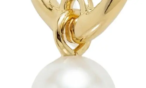 Argento Vivo 18k -plated Faux Pearl Drop Hoop Earrings
