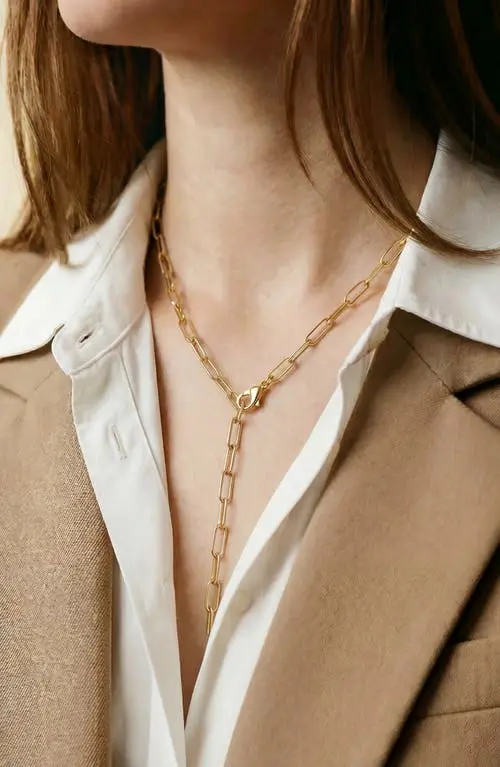 Argento Vivo Paperclip Chain Necklace - Gold