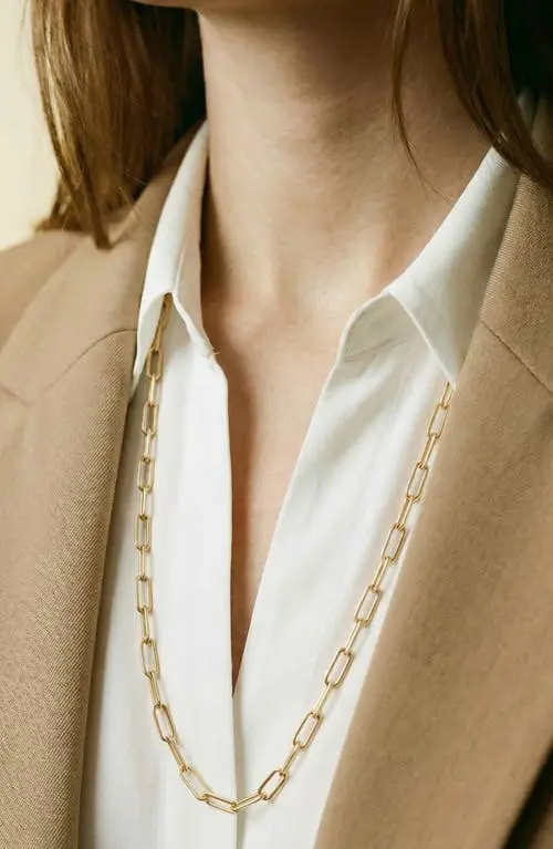 Argento Vivo Paperclip Chain Necklace - Gold