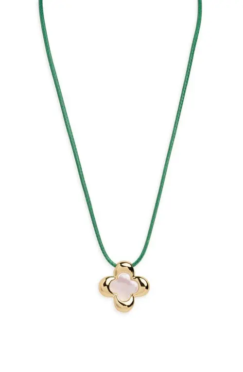 Argento Vivo Mother-of-pearl Clover Pendant Necklace - Gold