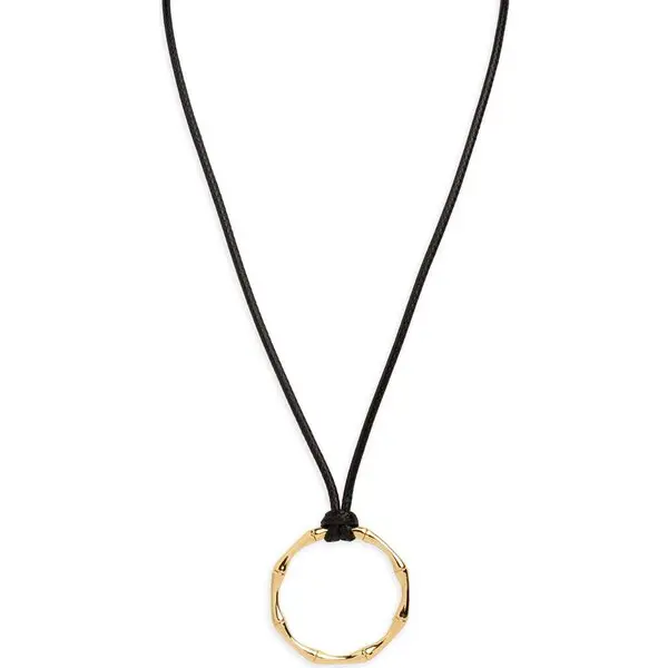Argento Vivo Plated Bamboo Pendant Necklace - Gold