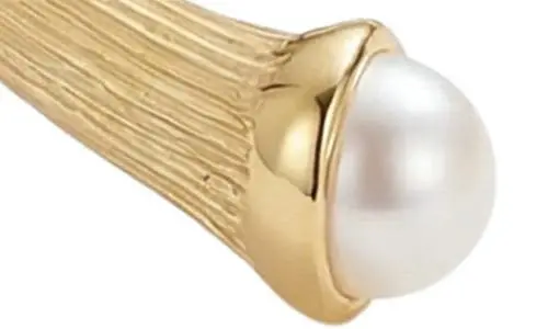 Argento Vivo Faux Pearl Bamboo Cuff Bracelet