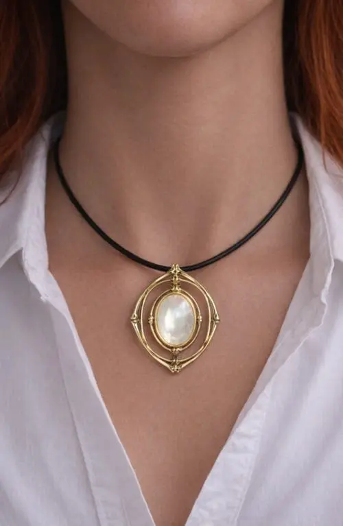 Argento Vivo Bamboo Pendant Necklace With Mother-of-pearl