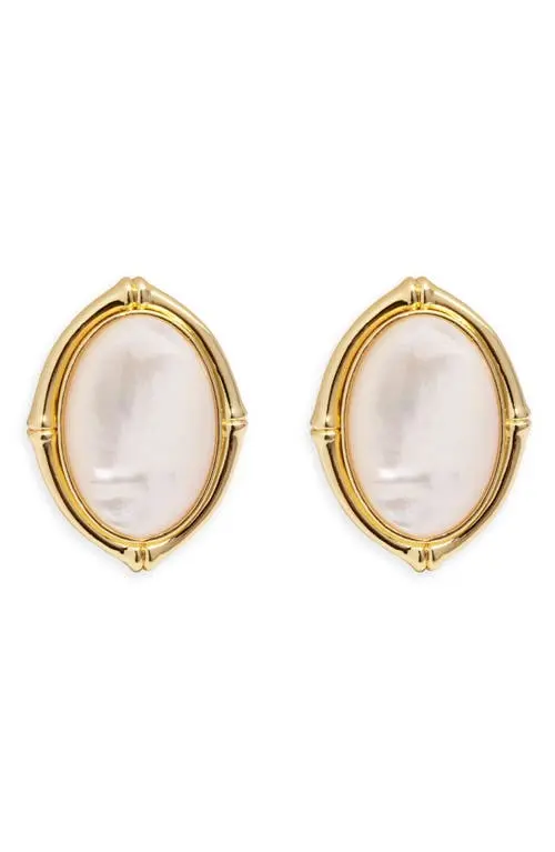 Argento Vivo Mother-of-pearl Shield Earrings - Gold