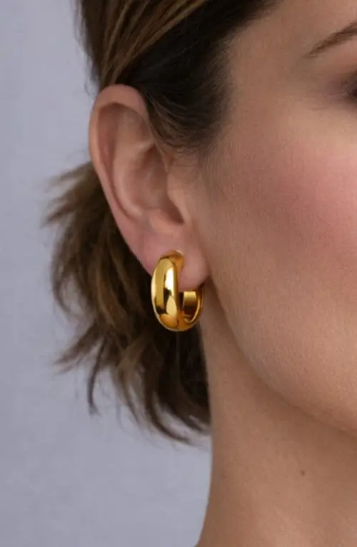 Argento Vivo Chunky Hoop Earrings - Gold