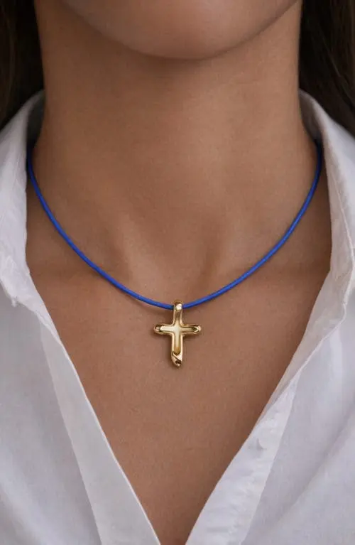 Argento Vivo Cross Cord Pendant Necklace