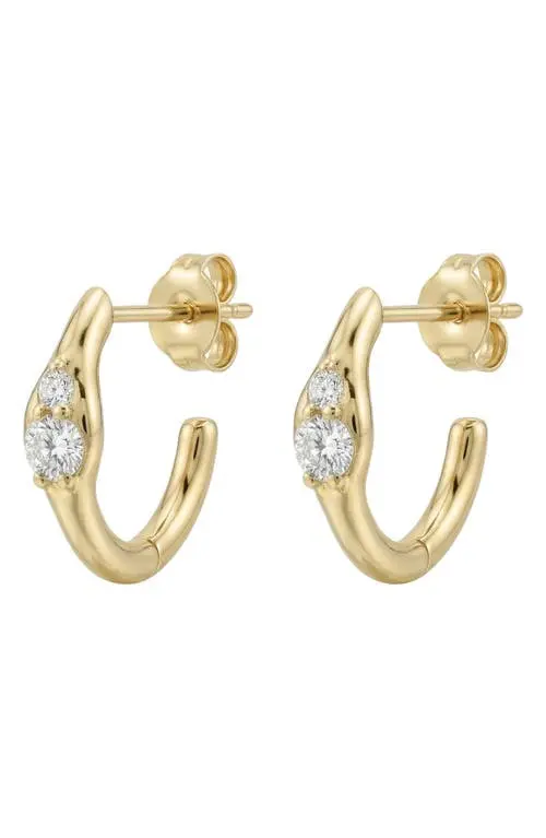 Argento Vivo Cubic Zirconia Hoop Earrings - Gold