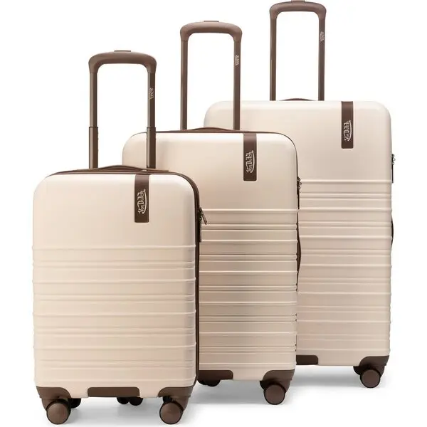VON DUTCH Retro Trek 3-piece Expandable Hardside Spinner Luggage Set - Ivory