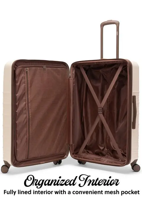VON DUTCH Retro Trek Expandable Hardside Spinner Luggage Set - Ivory