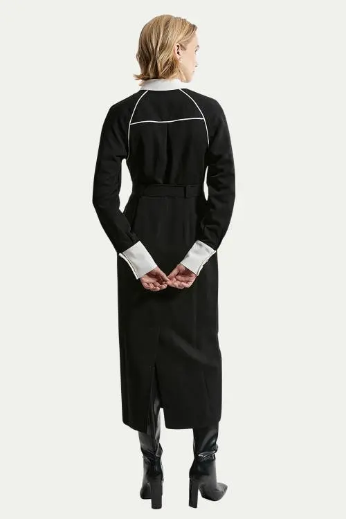 Karen Millen Petite Contrast Collar Midi Dress