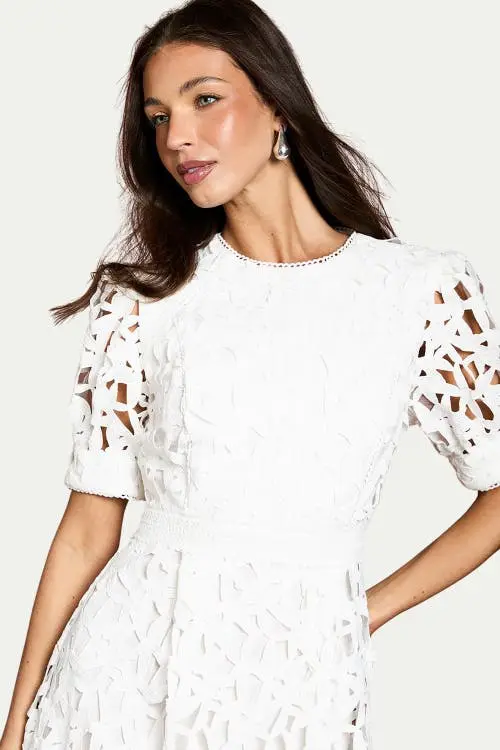 Coast Short Sleeve Lace Midi Dress