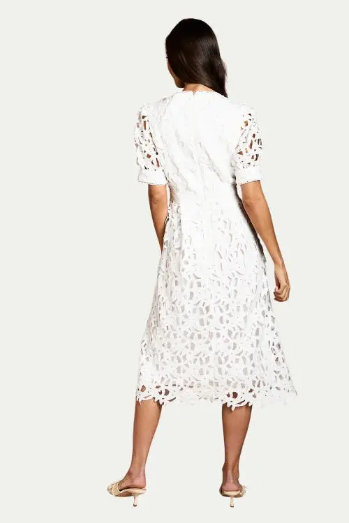 Coast Short Sleeve Lace Midi Dress