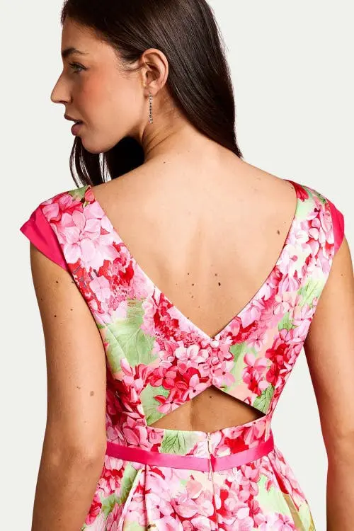 Coast Floral Printed Twill Midi Dress - Blush