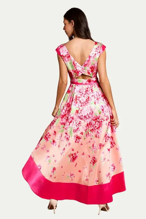Coast Floral Printed Twill Midi Dress - Blush