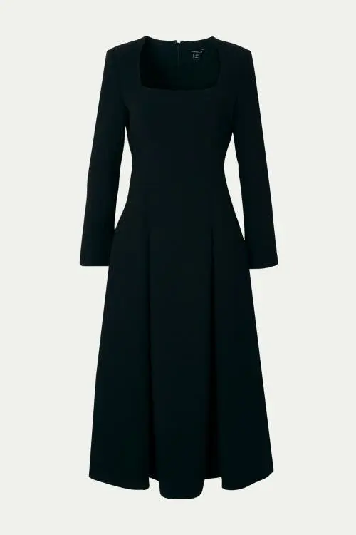 Karen Millen Sweetheart Neck Stretch Midi Dress - Black