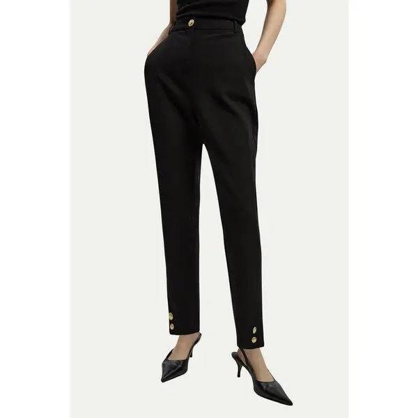 Karen Millen Military Straight Leg Trousers - Black