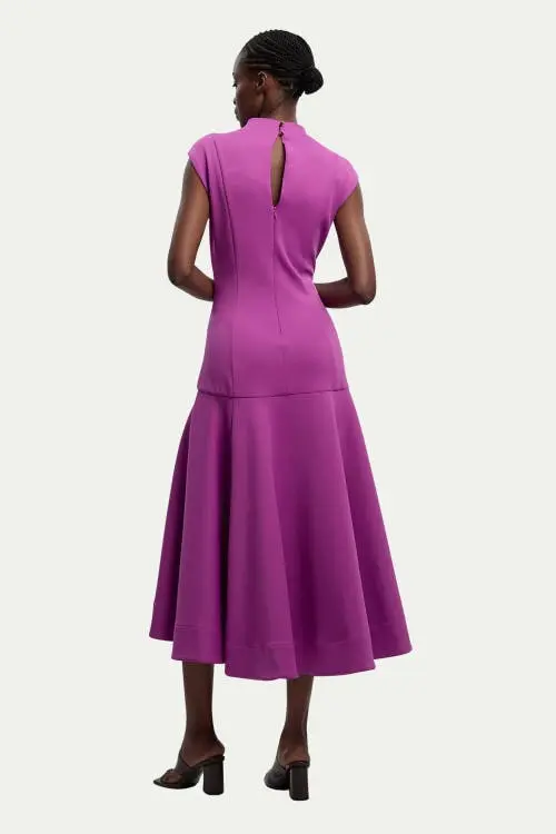 Karen Millen Sleeveless Ruffled Hem Midi Dress