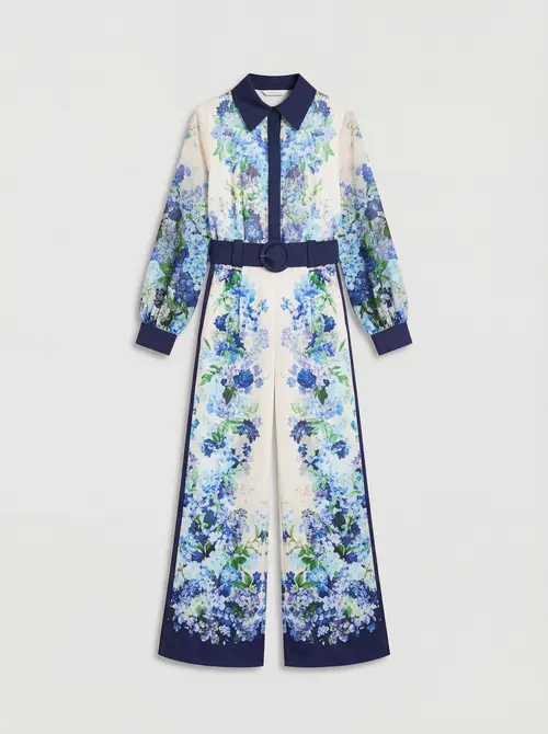 Coast Long Sleeve Floral Print Wide Leg Jumpsuit