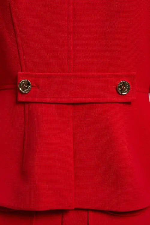 Karen Millen Textured Compact Stretch Tailored Jacket - Red