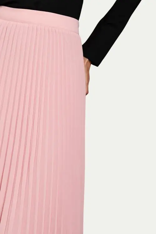 Coast Pleated Georgette Midi Skirt
