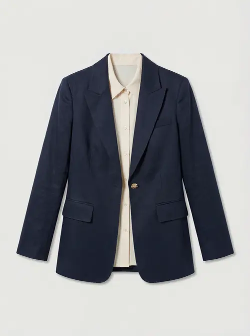 Karen Millen Tailored Linen Single Breasted Blazer