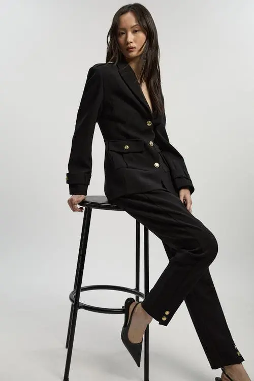 Karen Millen Petite Military Straight Leg Trousers