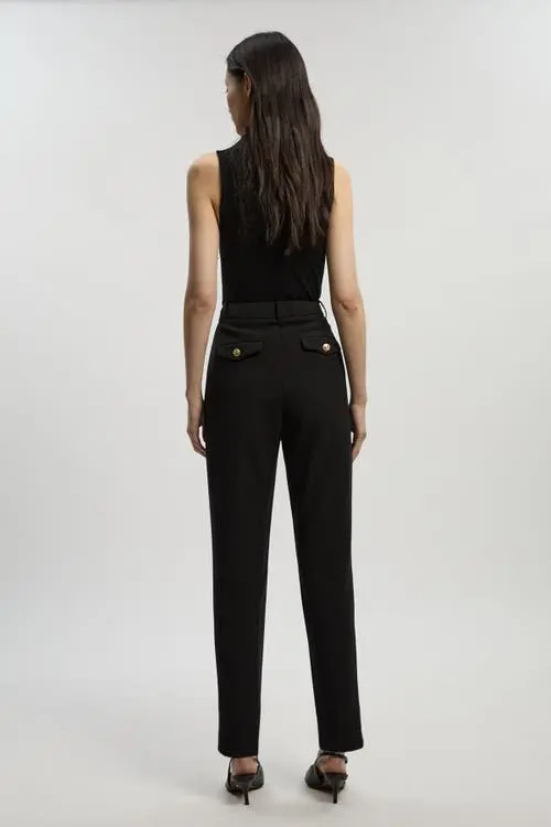 Karen Millen Petite Military Straight Leg Trousers