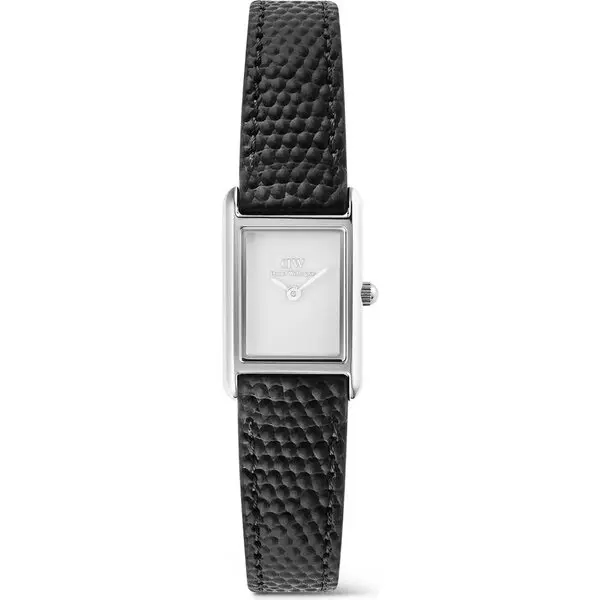DANIEL WELLINGTON Rectangular Leather Strap Watch - Silverone/black