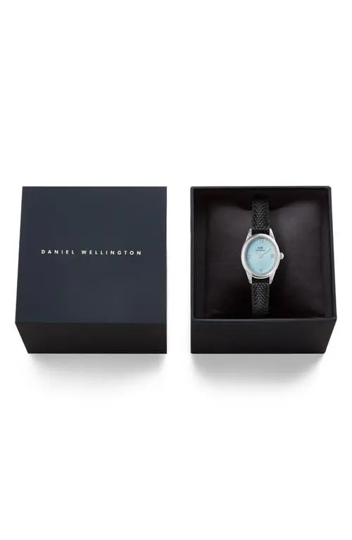 DANIEL WELLINGTON Ophelia Mini Leather Strap Watch - Silverone/blue/black