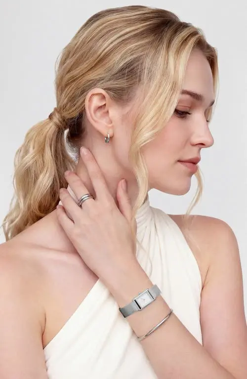 DANIEL WELLINGTON Bound Mini Tank Mesh Strap Watch - Silverone