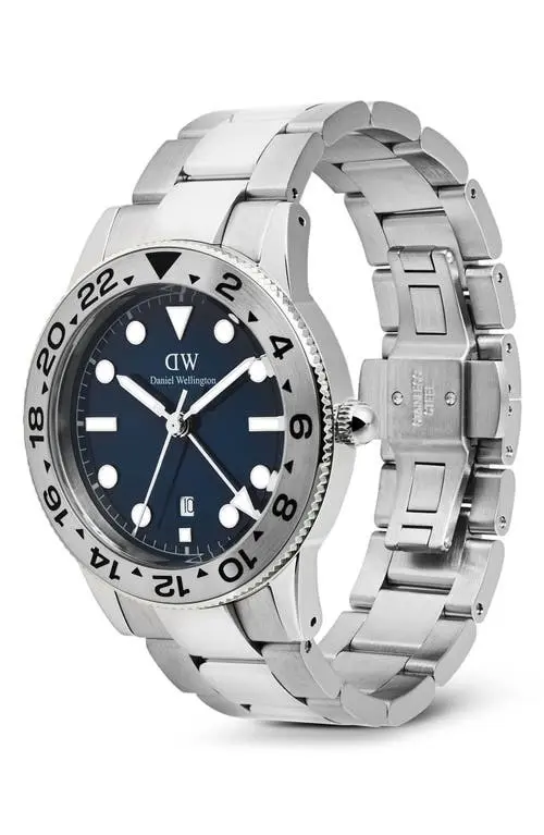 DANIEL WELLINGTON Stainless Steel Gmt Bracelet Watch - Silver-tone
