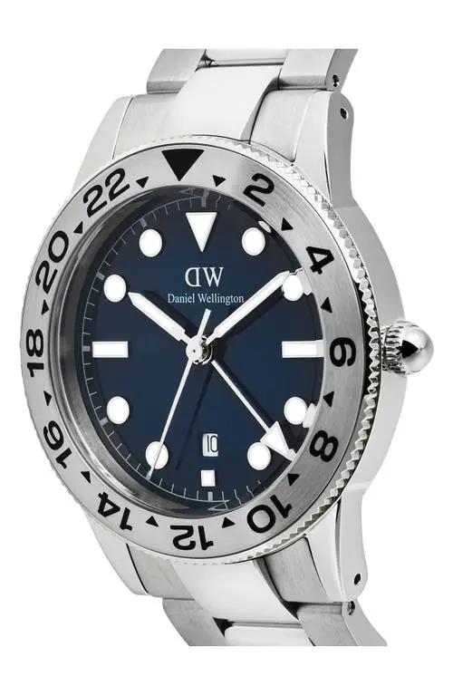 DANIEL WELLINGTON Stainless Steel Gmt Bracelet Watch - Silver-tone