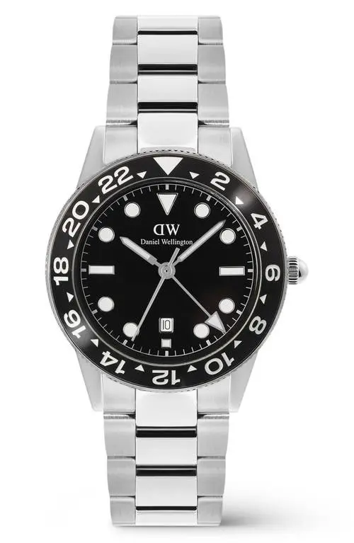 DANIEL WELLINGTON Ceramic Bezel Gmt Bracelet Watch - Silver-tone