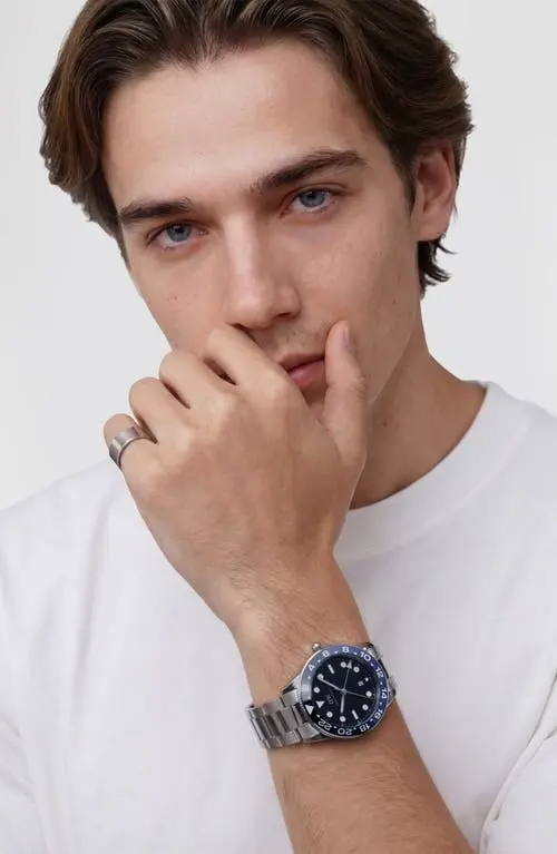DANIEL WELLINGTON Ceramic Bezel Gmt Bracelet Watch - Silver-tone