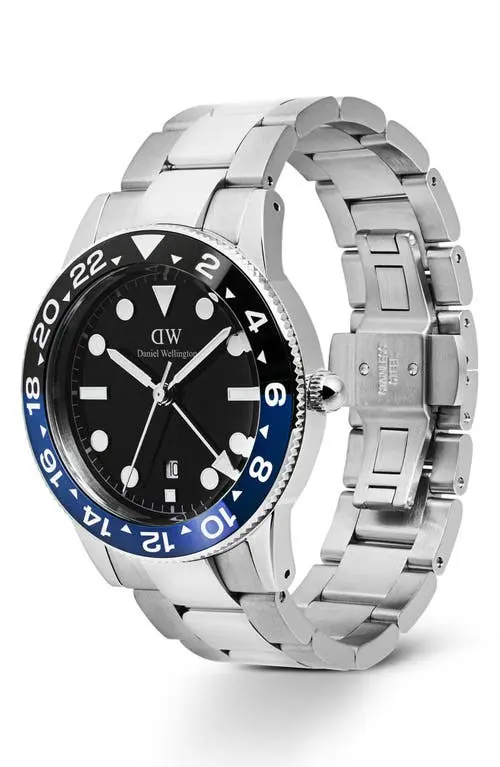 DANIEL WELLINGTON Ceramic Bezel Gmt Bracelet Watch - Silver-tone