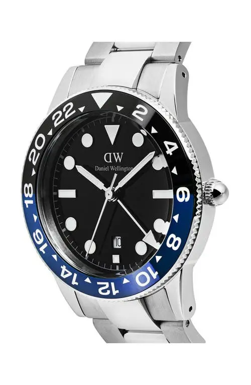 DANIEL WELLINGTON Ceramic Bezel Gmt Bracelet Watch - Silver-tone