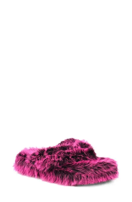 ZIGI Whimzy Faux Fur Slipper With Platform - Fuchsia Faux